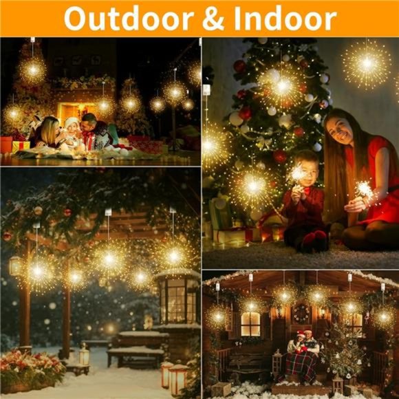 Holiday | 4 Pack 80 Led Firework Lights Diy Starburst Lights Hanging ...